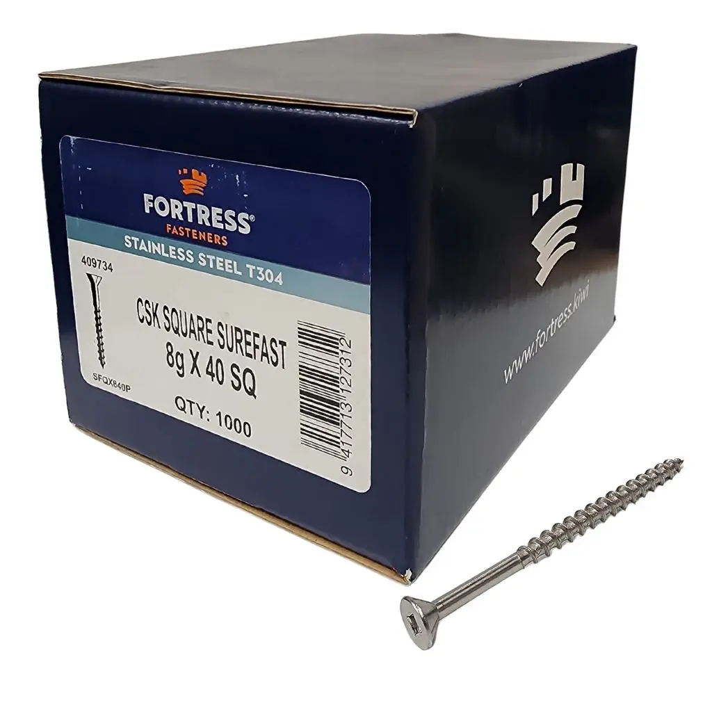 Fortress Surefast 8g x 40mm Stainless Screws | WBS Henderson